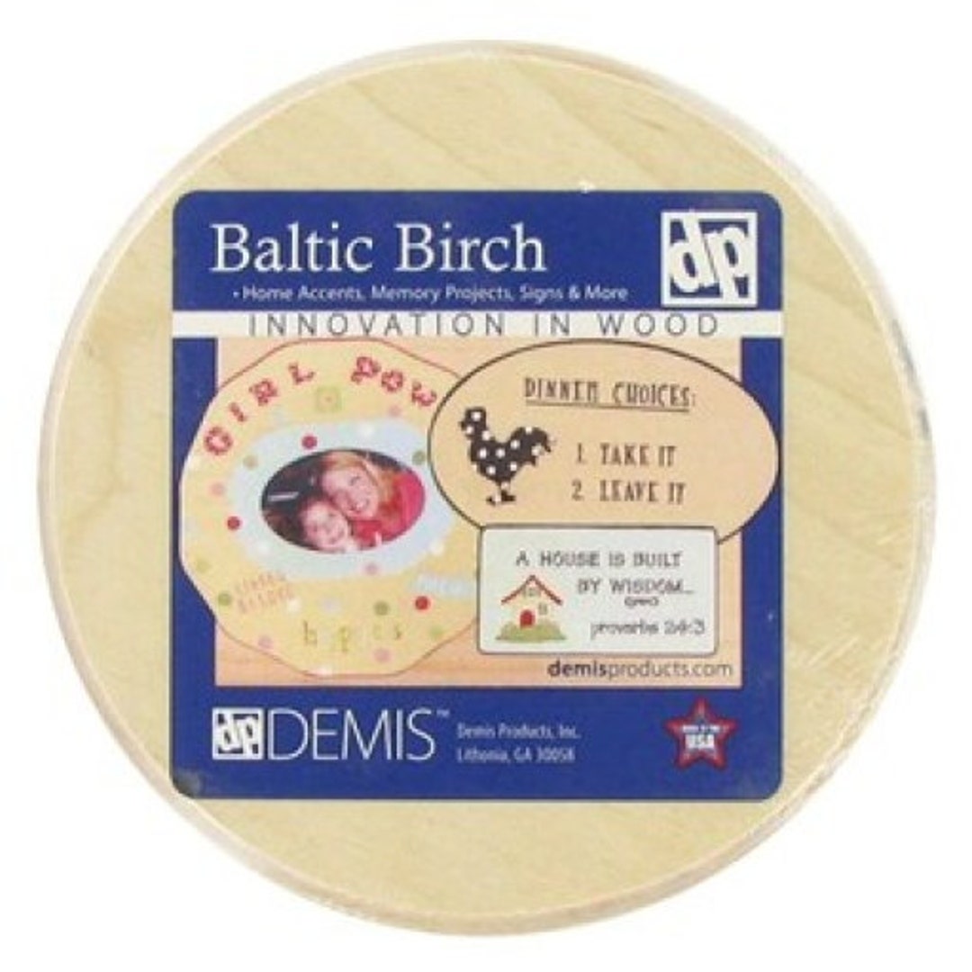 2 Baltic BIRCH Circle Plaques 4 1/2 X 3/8 Thick Unfinished Wood 4.5 ...