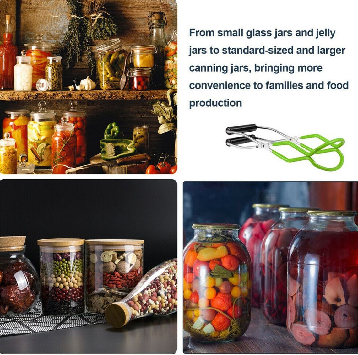 CANNING JAR LIFTER Grabber Tongs Insulated Handle Stainless - Etsy