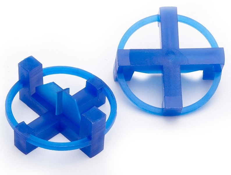 100 Circular Round TILE SPACERS 3/16" 5 Mm 2 Sided Blue Plastic Circle ...