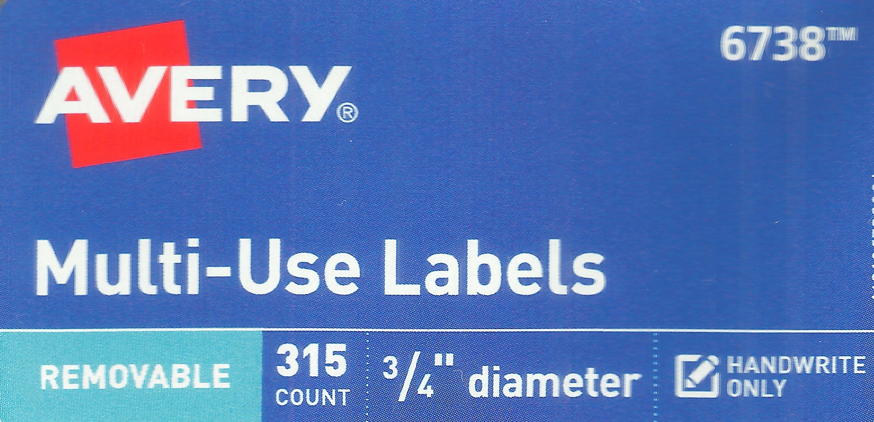 315 Round Removable Self ADHESIVE LABELS White Circular 3/4 Circle Dot ...