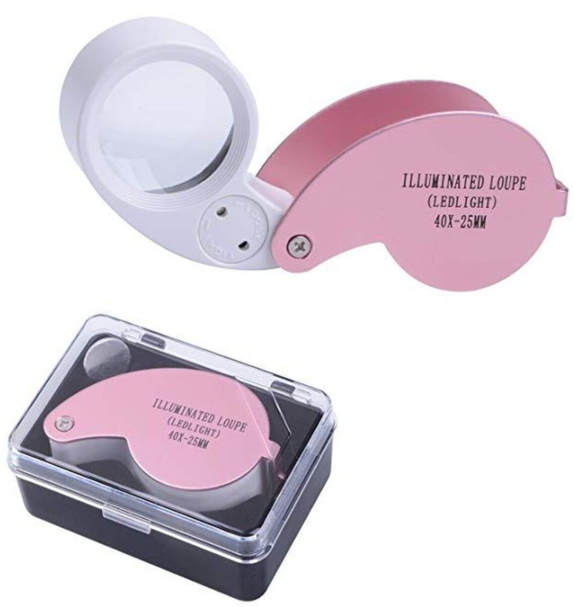 Pink Jewelers Loupe 40 Power 40x Illuminated W/ LED Lights - Etsy