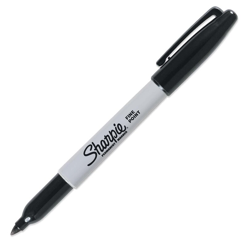 BLACK Sharpie Original Fine Felt Tip Point PERMANENT Magic MARKER Water ...