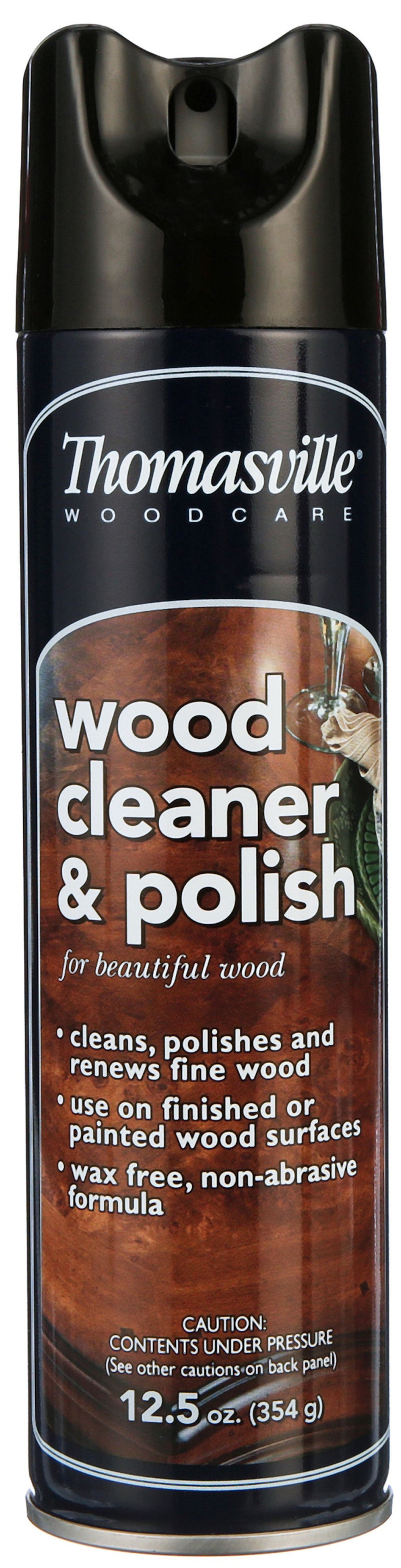 WOOD Cleaner & Polish 12.5 Oz Aerosol Spray Wax Free for Cabinets Fine ...