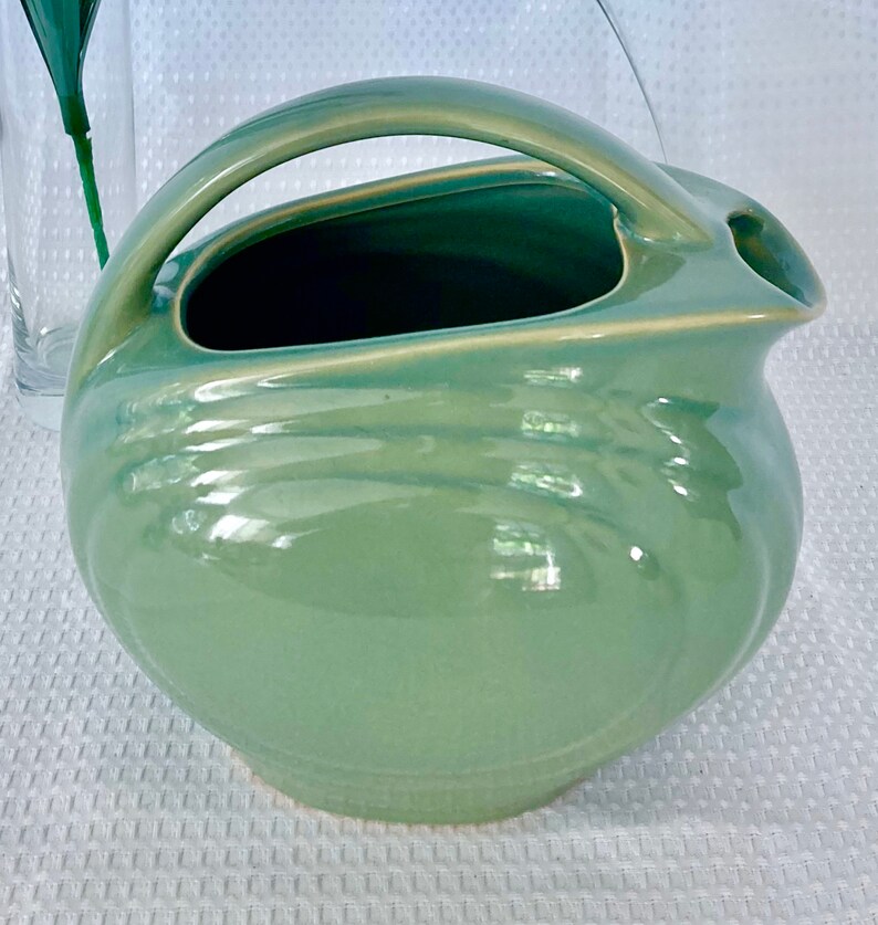 Vintage Pitcher Over and Back Yellowware in Moss Color - Etsy