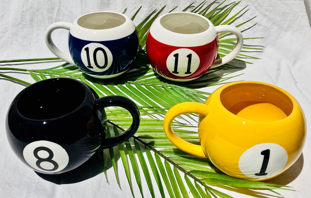 Vintage Numbered Pool Ball Mugs or Bowls New Old Stock - Etsy