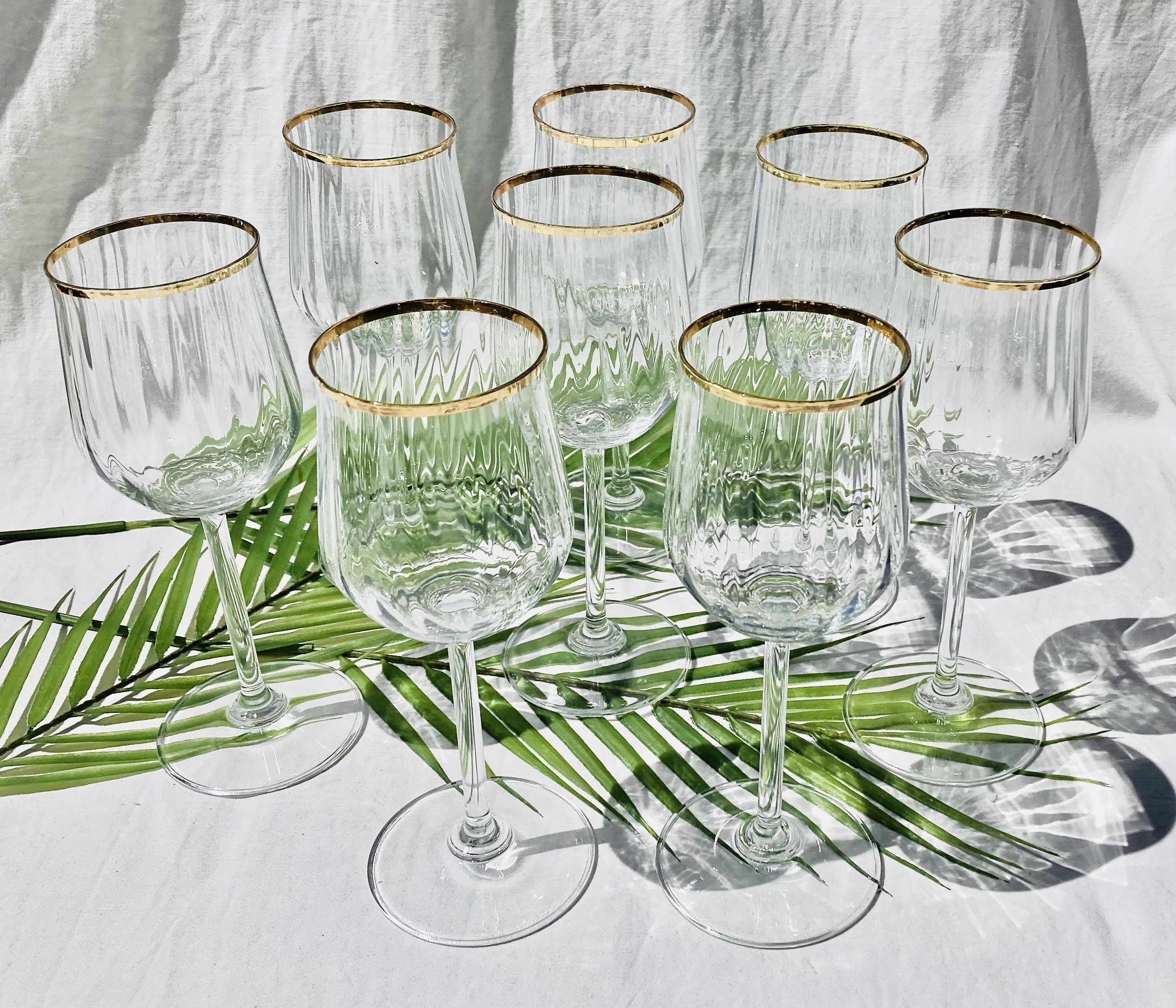 Vintage Gold Rim Stemware - Etsy