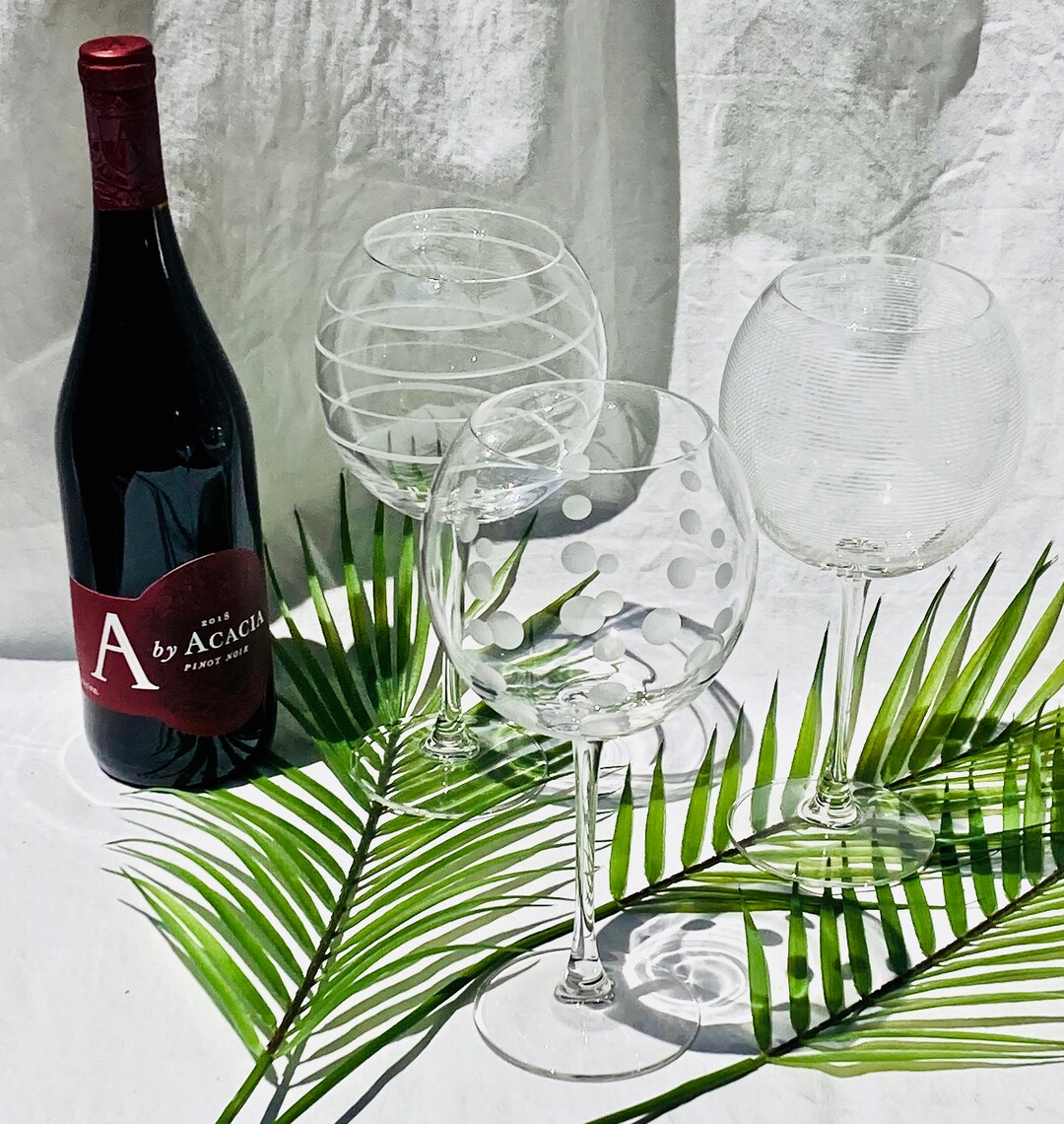 Lovely Set of Three Bubble Wine Glasses Coordinate With Mikasa Cheers ...
