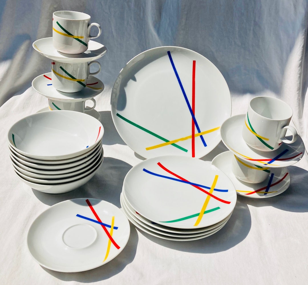 Late Mid Century Mikasa Primary Palette Porcelain Dishes - Etsy
