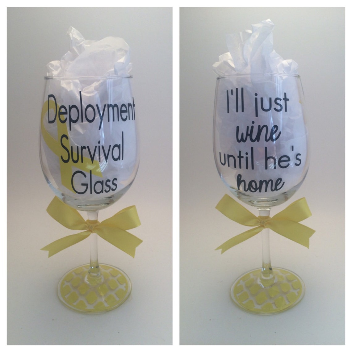 Deployment Survival Glass Wine Glass, Deployment Survival Cup, Army ...