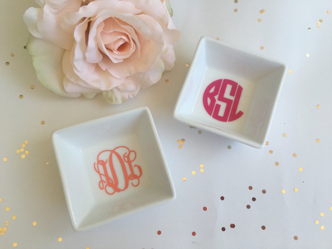 Ring Dish, Monogrammed Ring Dish, Monogrammed Jewelry Dish, Monogrammed ...
