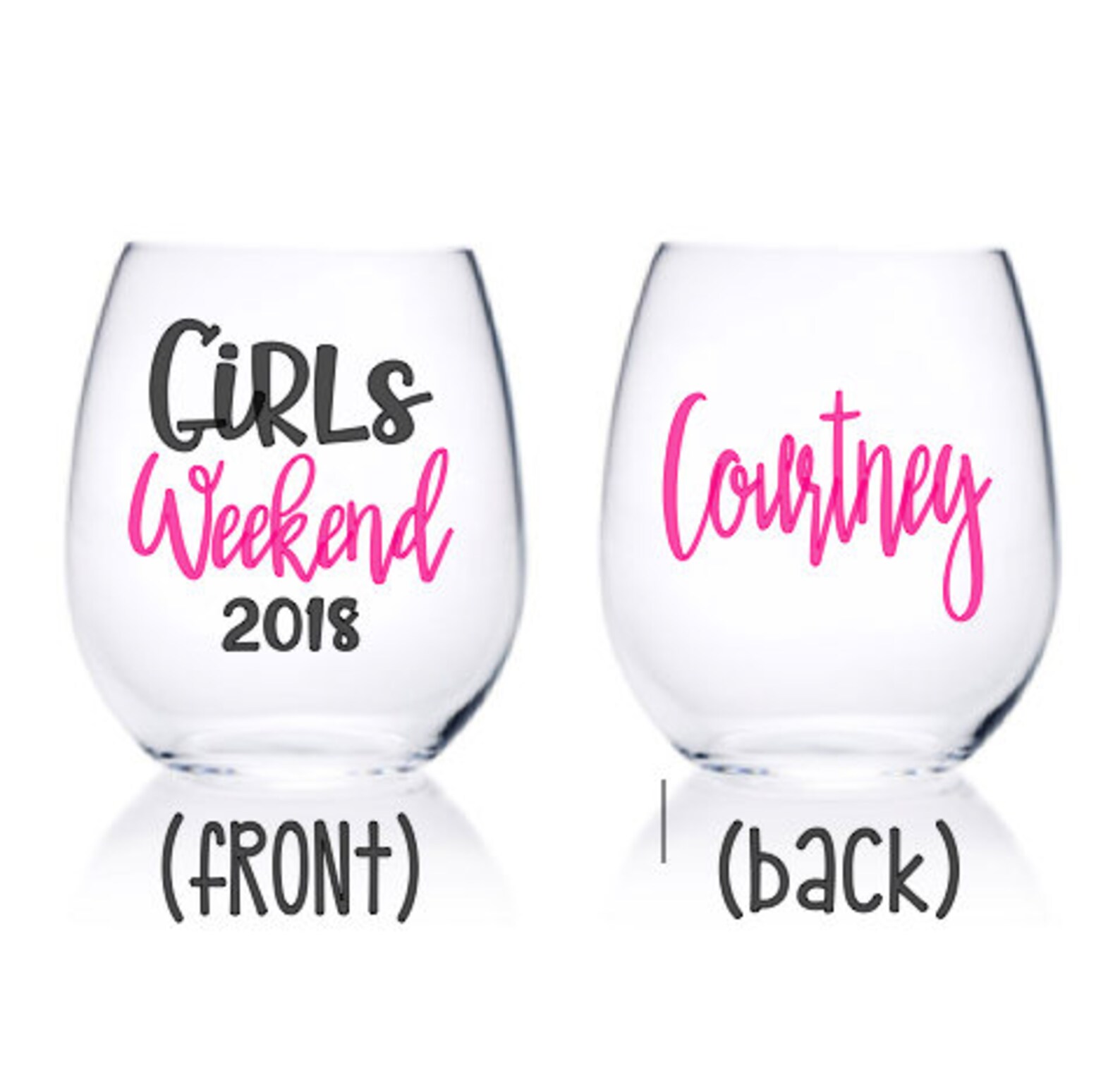 Girls Weekend Wine Glasses Girls Weekend Girls Getaway | Etsy