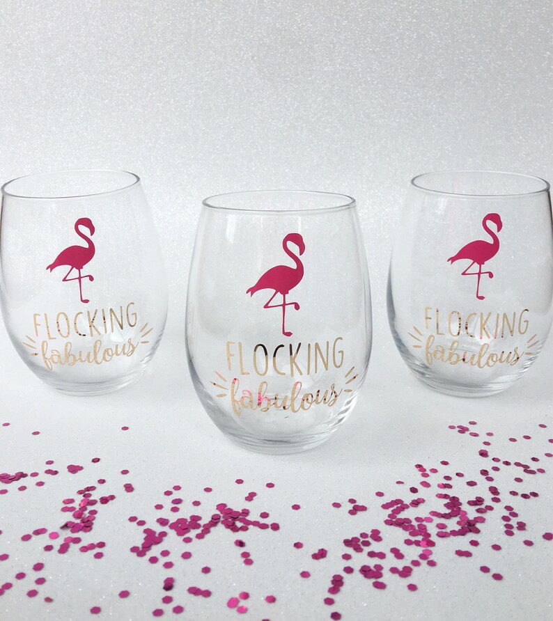 Flocking Fabulous Flamingo Wine Glass Flamingo Bachelorette Etsy