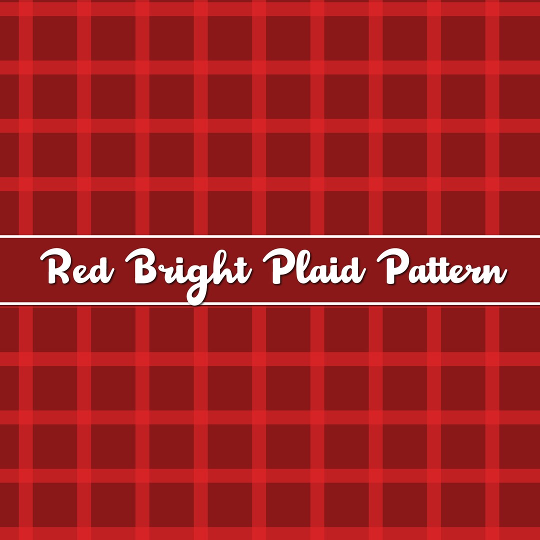 Red Plaid Digital Paper, Seamless Gingham, Commercial Use (PNG, JPG ...