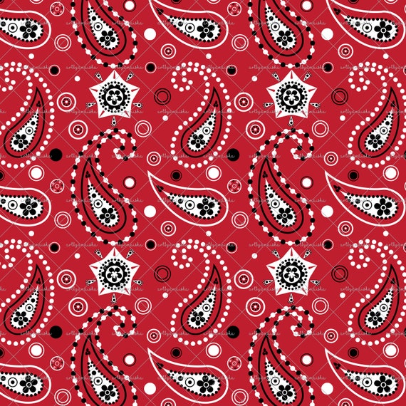 Red Paisley Bandana Background