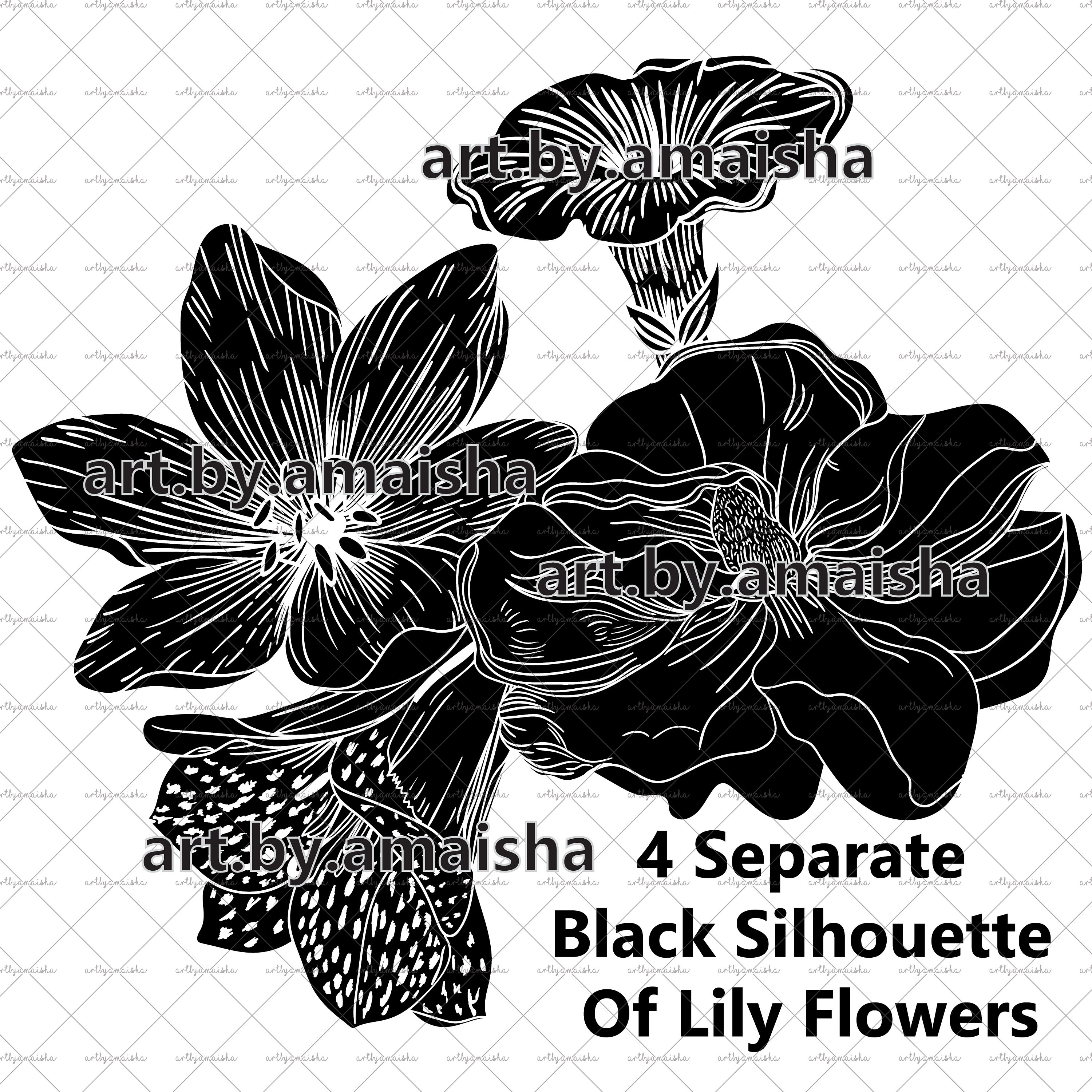 Transparent Background, Lily Floral SVG Bundle, Wildflower Wreath ...