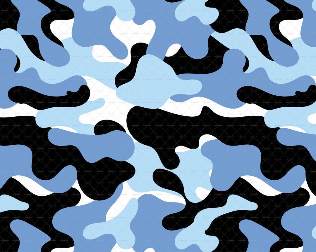 Blue Camo Seamless Pattern, War Print Background (digital Download) - Etsy