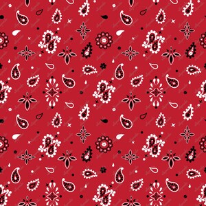 Red Bandana Paisley Pattern – Seamless Cowboy Cowgirl Design (digital ...
