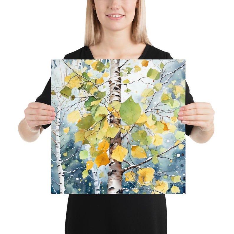 Aspen Tree Art Print, Giclee Botanical Watercolor Painting, Aspen Leaf ...