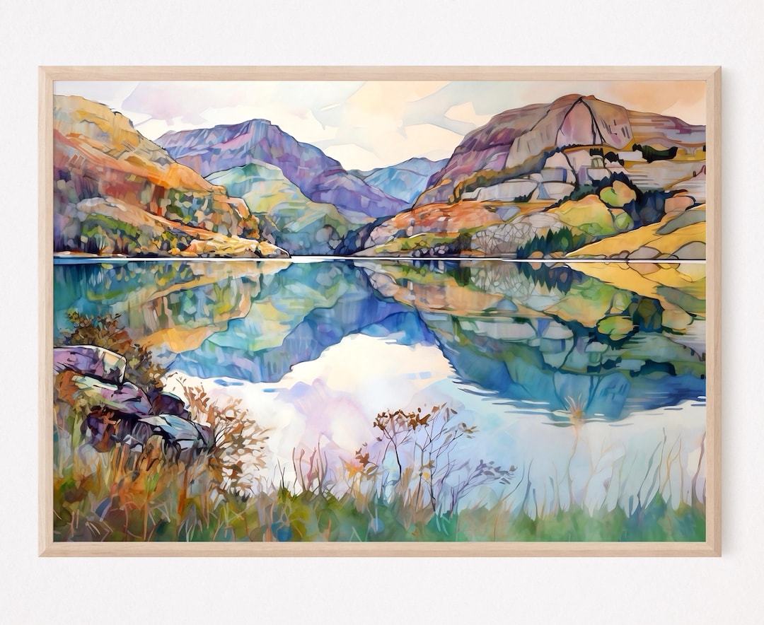 Loch Morar Lake Print, Highlands in the British Isles Watercolor ...