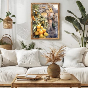 Positano Watercolor Lemon Tree Wall Art Amalfi Coast Painting Italian ...