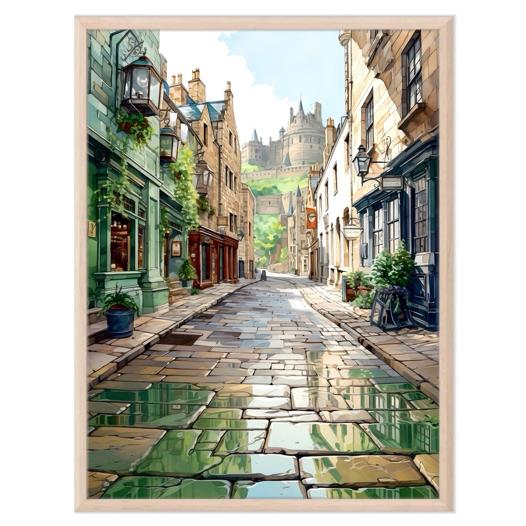 Edinburgh Watercolor Painting Art Print, Edinburgh Castle, Edinburgh ...