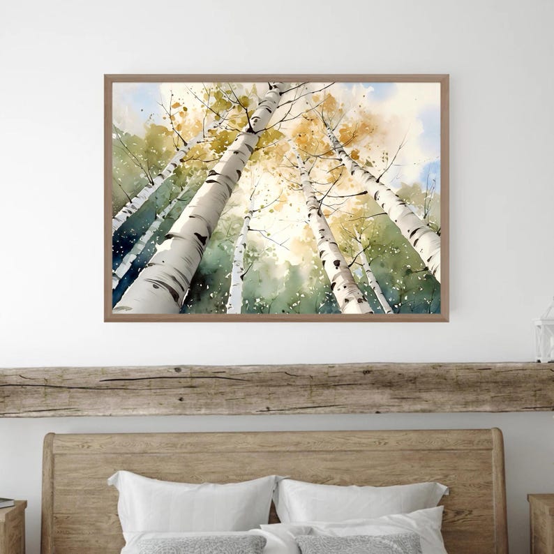 Aspen Tree Watercolor Art Print, Colorado Forest Wall Decor, Modern ...