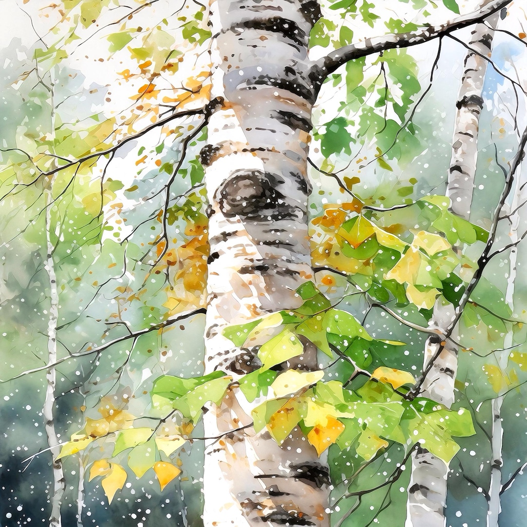 Aspen Tree Art Print, Giclee Botanical Watercolor Painting, Aspen Leaf ...