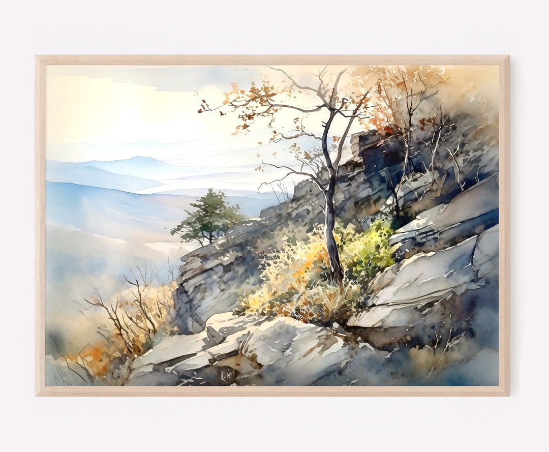 Shenandoah National Park Watercolor Art Print, Shenandoah National Park ...