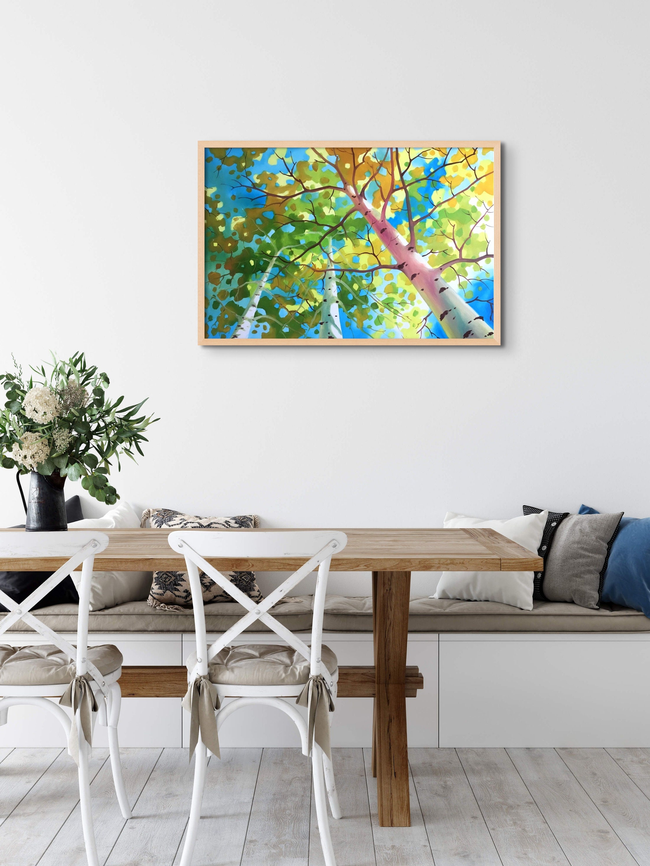 Abstract Birch Forest Wall Art Tree Poster Tree Painting | Etsy