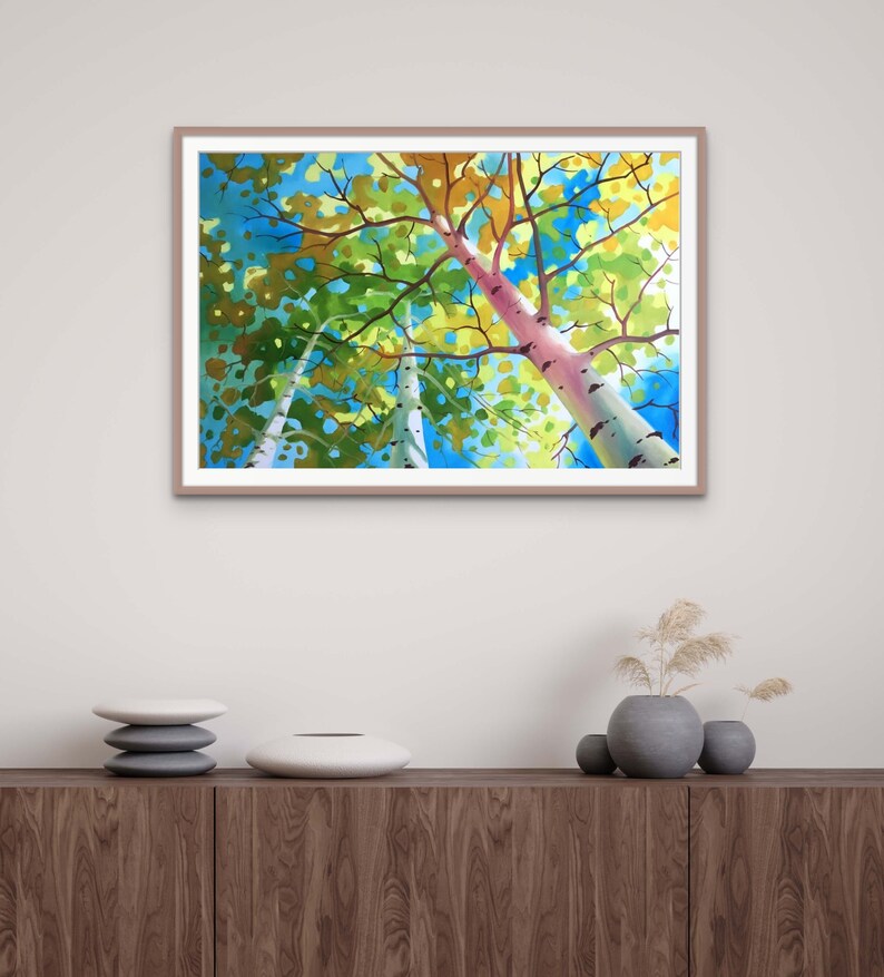 Abstract Birch Forest Wall Art Tree Poster Tree Painting | Etsy