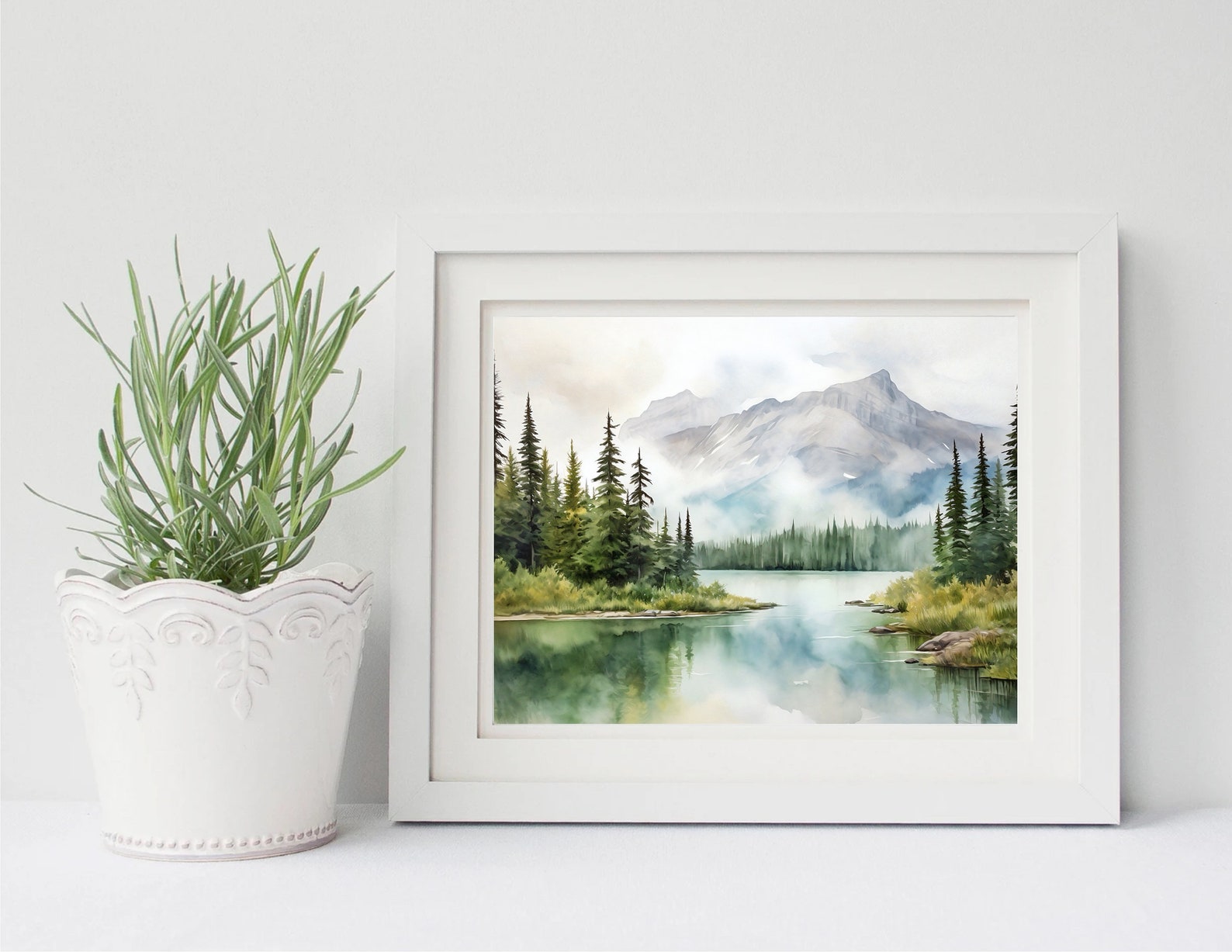 Banff Art Print, Banff National Park Watercolor, Canada Landscape Wall ...
