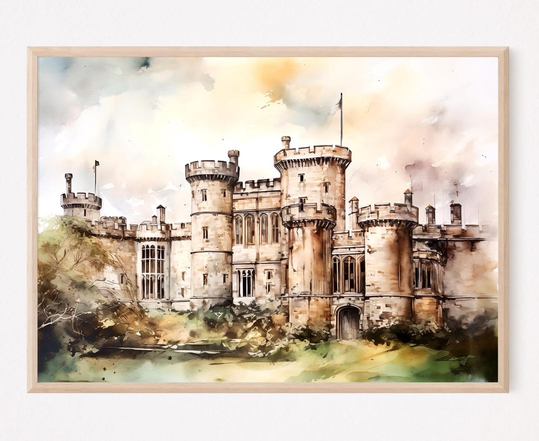 Slane Castle in Ireland Watercolor Painting Art Print - Etsy