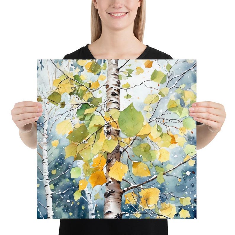 Aspen Tree Art Print, Giclee Botanical Watercolor Painting, Aspen Leaf ...