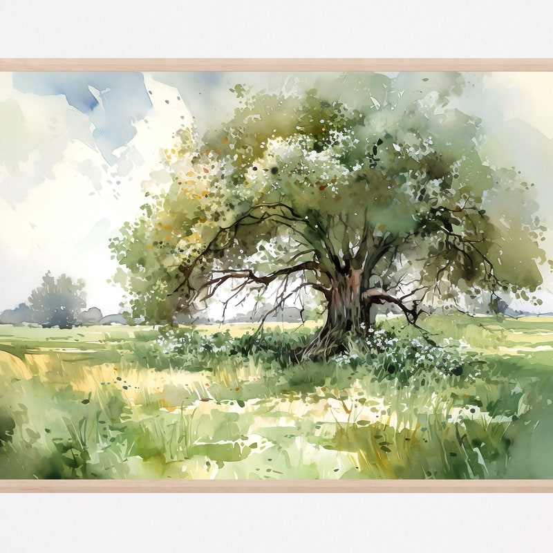 Watercolor Tree Art - Etsy