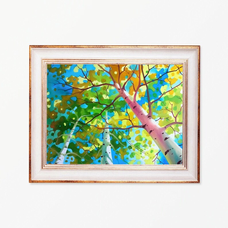 Abstract Birch Forest Wall Art Tree Poster Tree Painting - Etsy