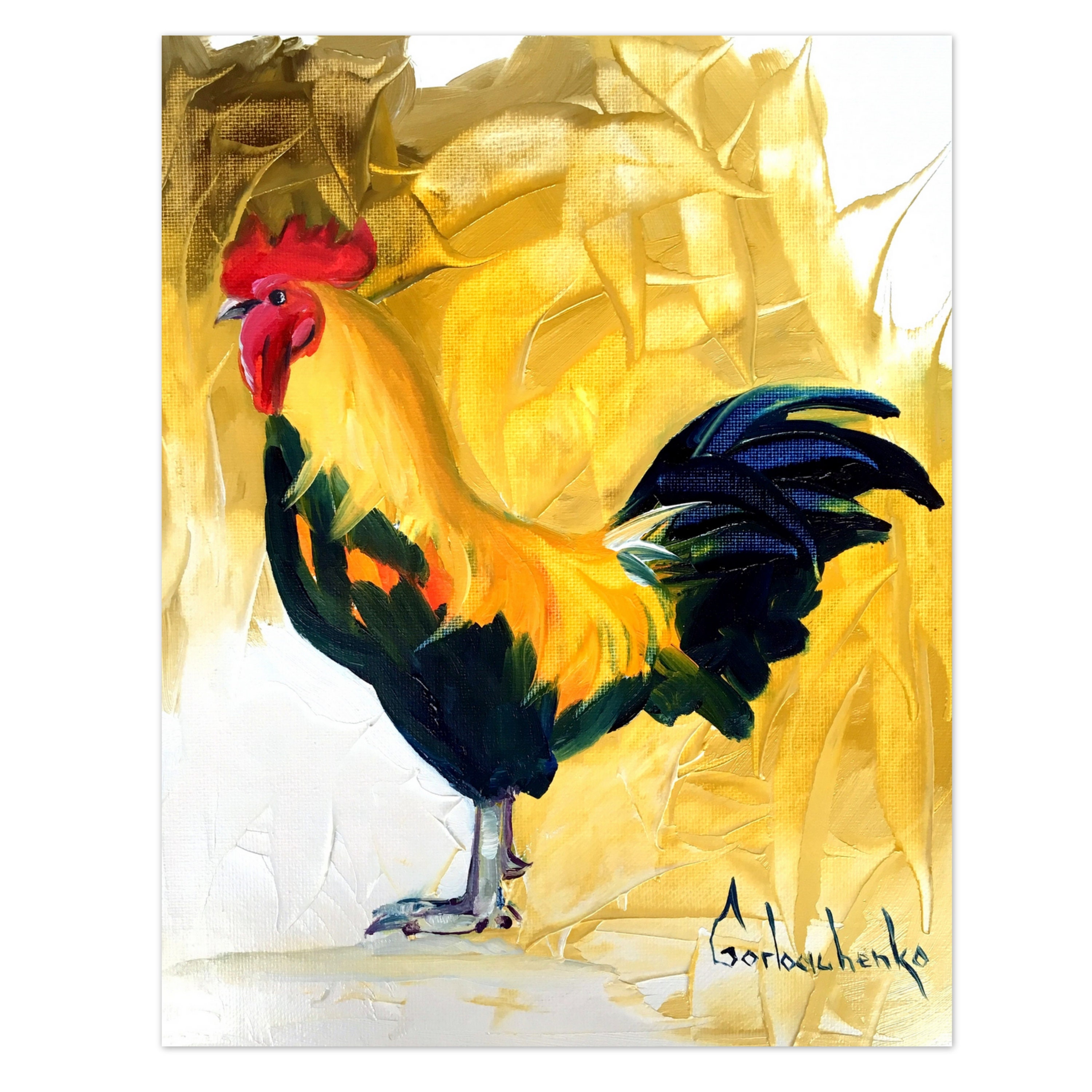 Painting Rooster Watercolor Painting Farm Animal Original Art Abstract ...