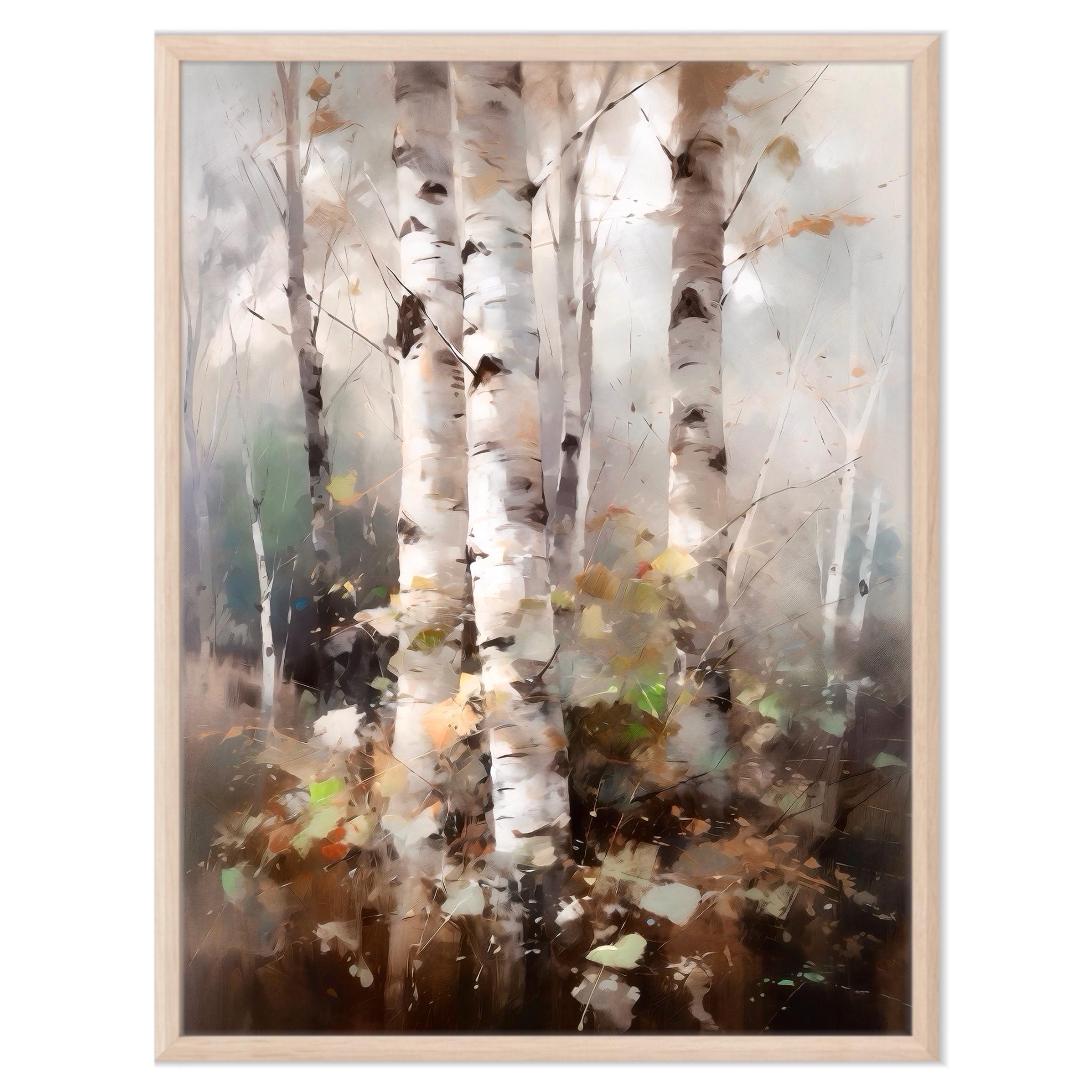 Watercolor Birch Trees Print, Woodland Nature Art, Forest Landscape ...