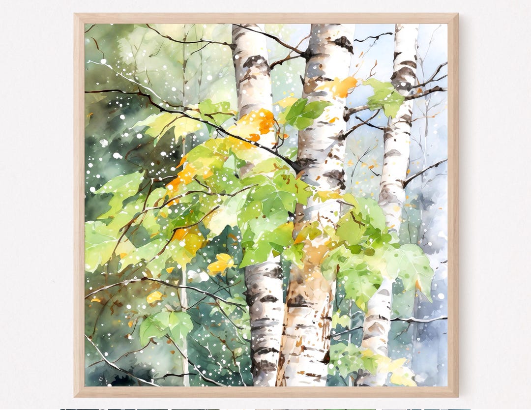 Aspen Tree Art Print, Giclee Botanical Watercolor Painting, Aspen Leaf ...