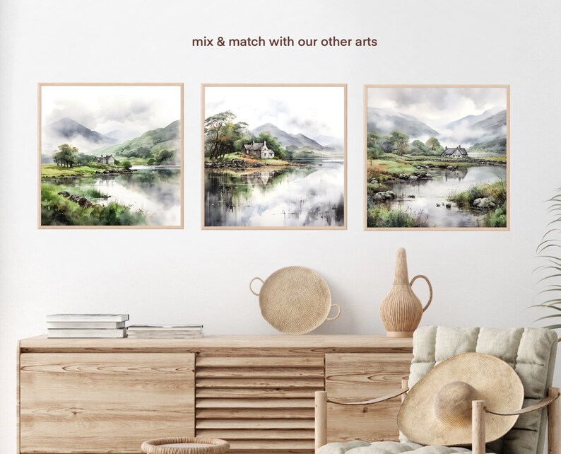 Ireland Landscape Print, Cottage Artwork, Irish Art, Irish Stone ...