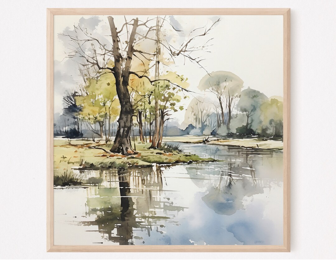 Reflections in Still Water Watercolor Painting Art Print - Etsy