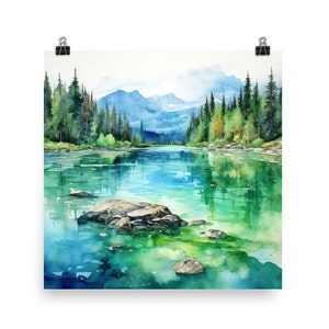 Jasper National Park Canada Print, Watercolor Art Print, Jasper Wall ...