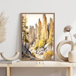 Pinnacles National Park USA Art Print, Pinnacles Park Watercolor ...