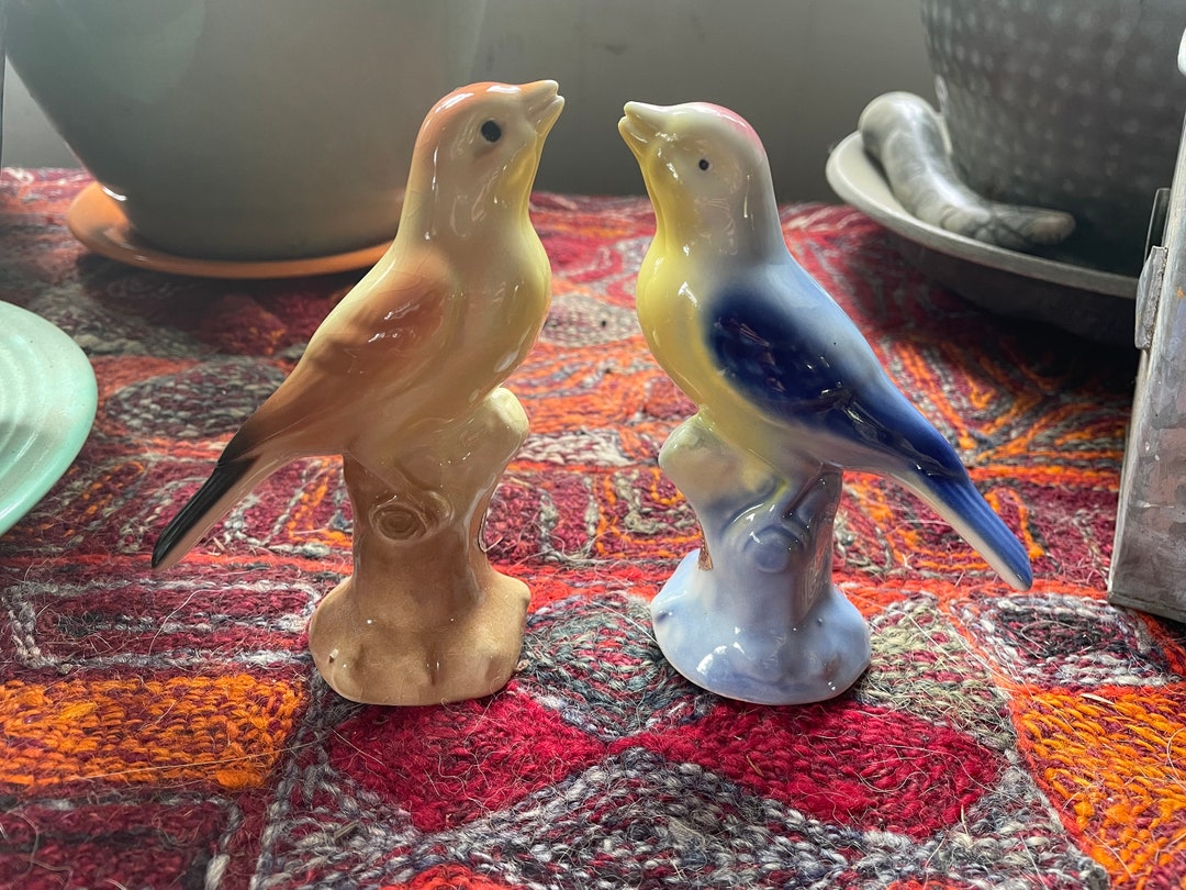 Vintage Royal Copley Bird Figurines / 2 Piece Ceramic Midcentury ...