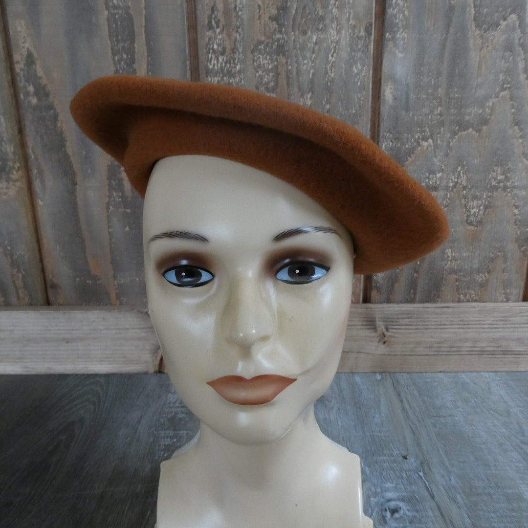 Vintage Beret Basque 100% Wool Hat / Burnt Orange 1950s 1960s French ...