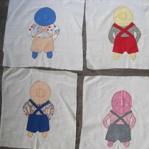 1930s Vintage Overall Sam Quilt Squares / Set of 12 1920s '30s Hand ...