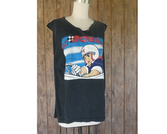 1990s Vintage Speed Racer T-shirt 1993 Cut Altered Go… - Gem