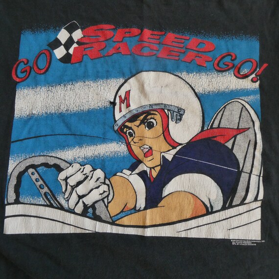 1990s Vintage Speed Racer T-shirt 1993 Cut Altered Go… - Gem