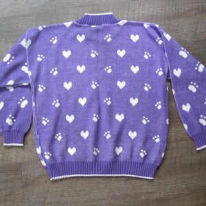 1980s Vintage Crazy Cat Lady Sweater / '80s '90s Cat & Kitten Hearts ...