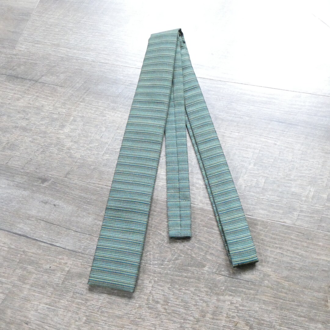 Vintage Ernst San Francisco Green Stripe Skinny Tie / 60s Fine Stripe ...