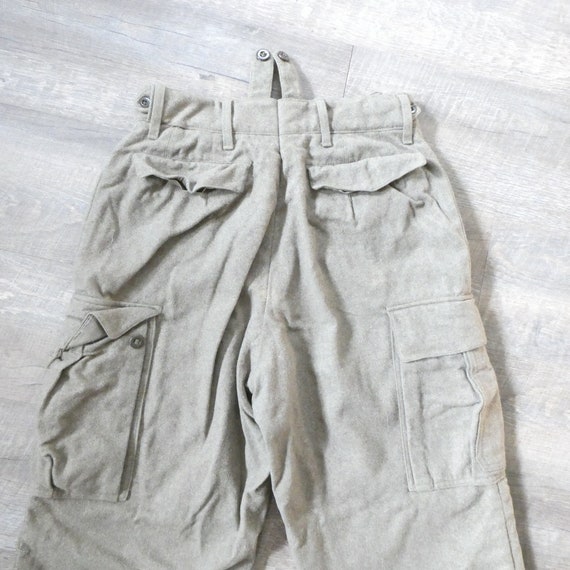 Vintage German Military Cargo Pants Wool Army Uniform… - Gem